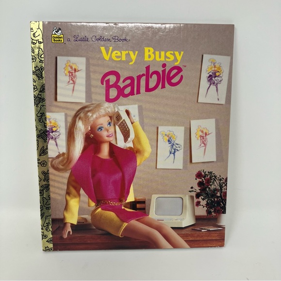 Vintage | Accents | Very Busy Barbie Little Golden Book | Poshmark
